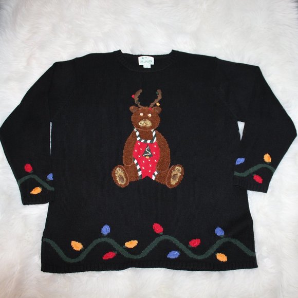Quacker Factory | Sweaters | Quacker Factory Bear Long Sleeve Christmas ...